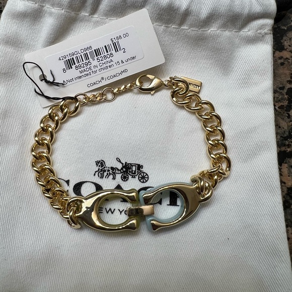 Coach | Jewelry | Coach Gold Chain Reversible Bracelet | Poshmark
